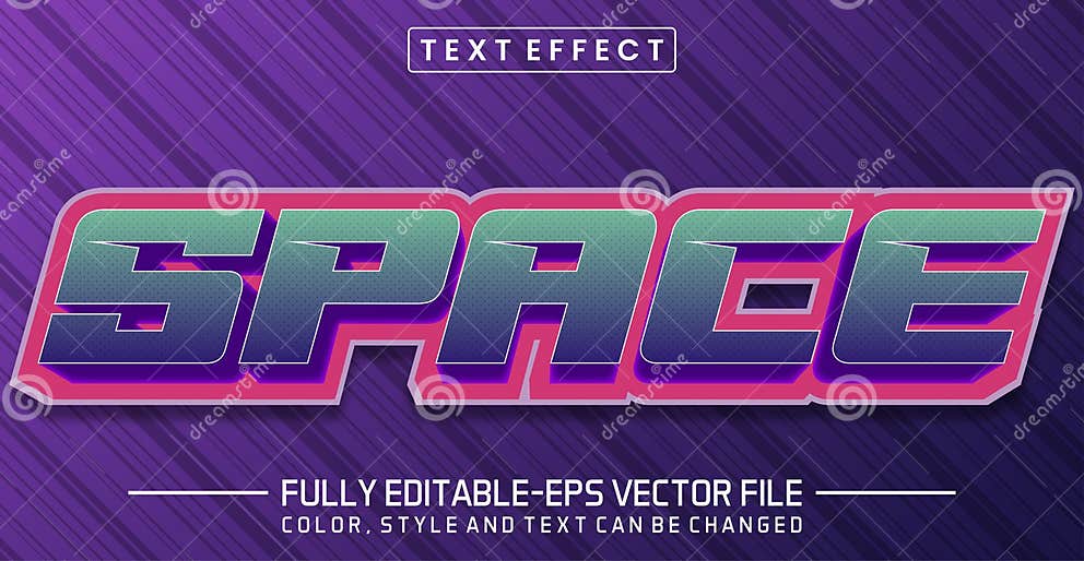 Editable Space Text Style Effect - Text Style Concept Stock Vector ...
