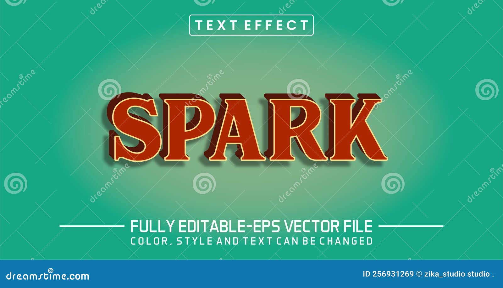 Editable Spark text effect stock vector. Illustration of abstract ...