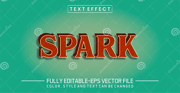 Editable Spark text effect stock vector. Illustration of abstract ...