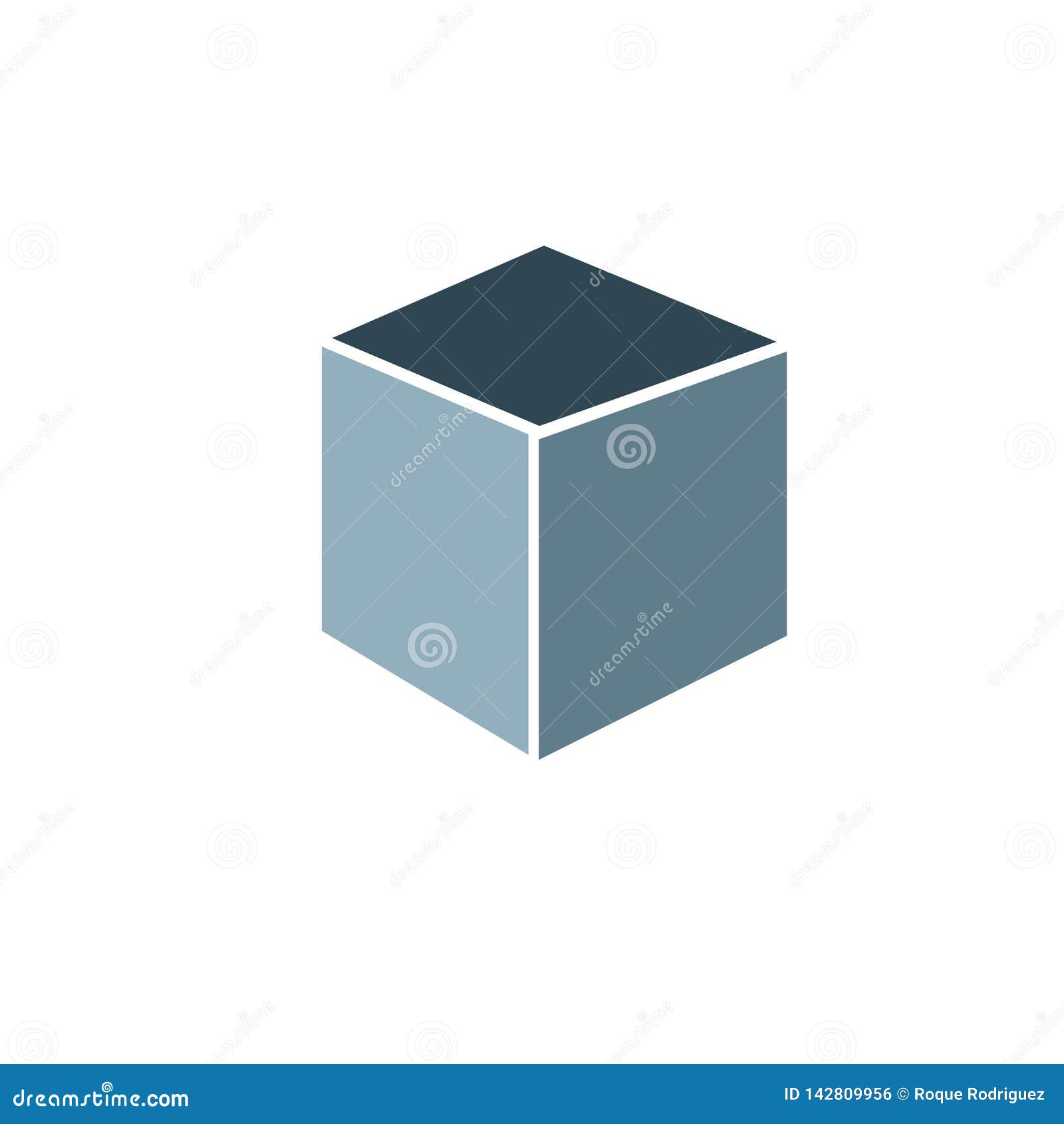 Square 3D Shape Editable Color Vector Illustration | CartoonDealer.com ...