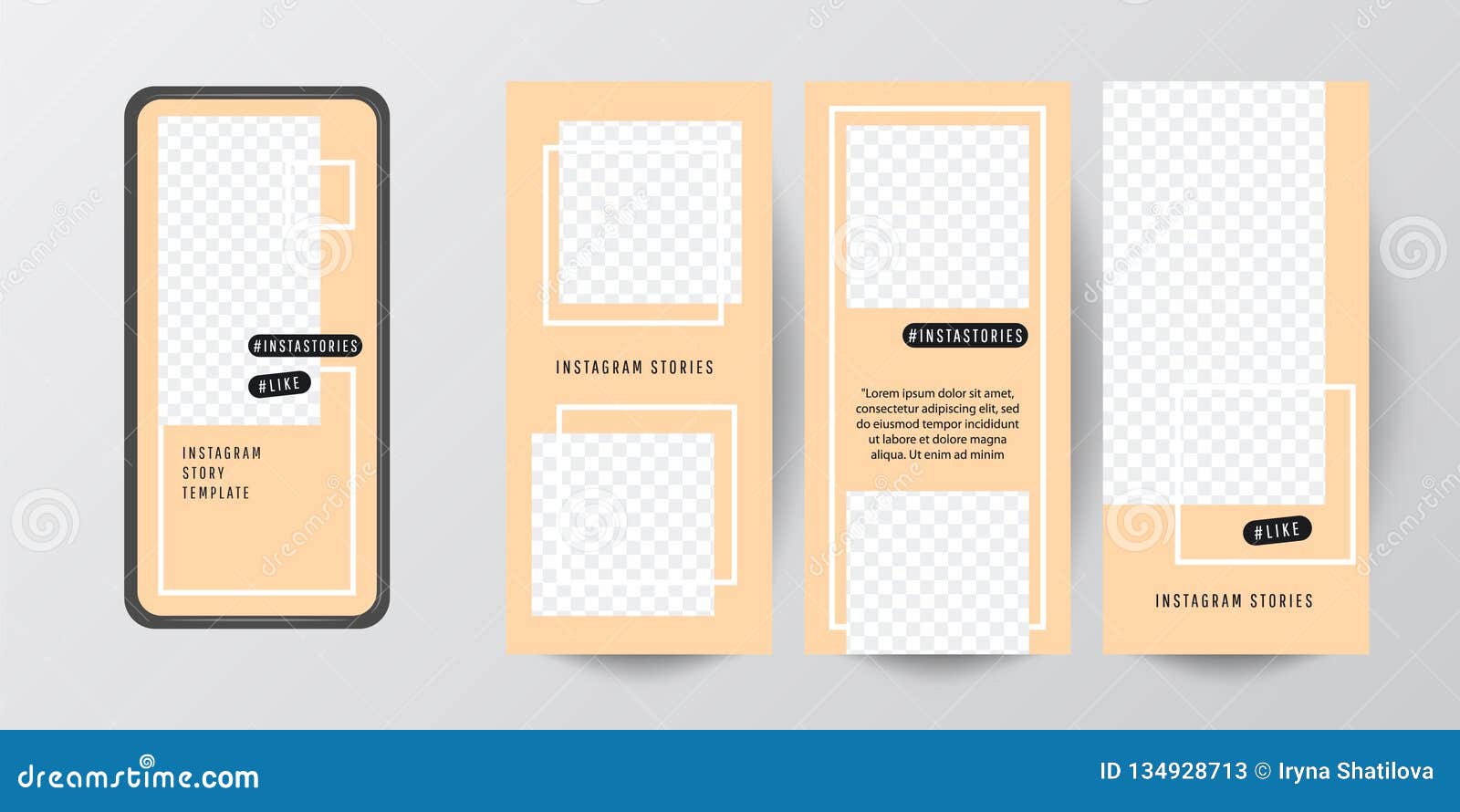 Editable Stories Template. Streaming. Stock Vector - Illustration of ...