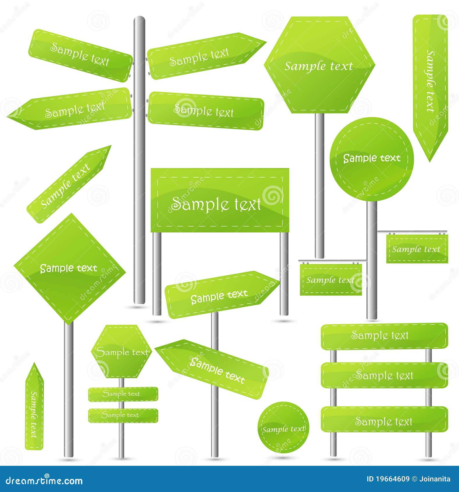 Editable street signs stock vector. Illustration of sign - 19664609