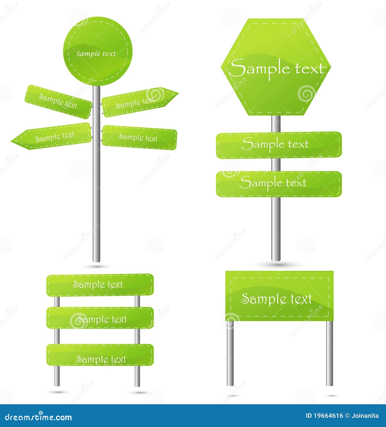 Editable street signs stock vector. Illustration of blank - 19664616