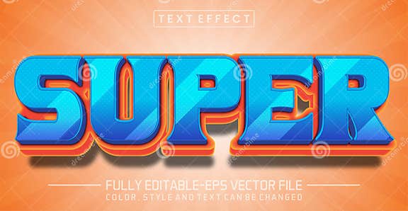 Editable Super Text Style Effect - Text Style Concept Stock Vector ...