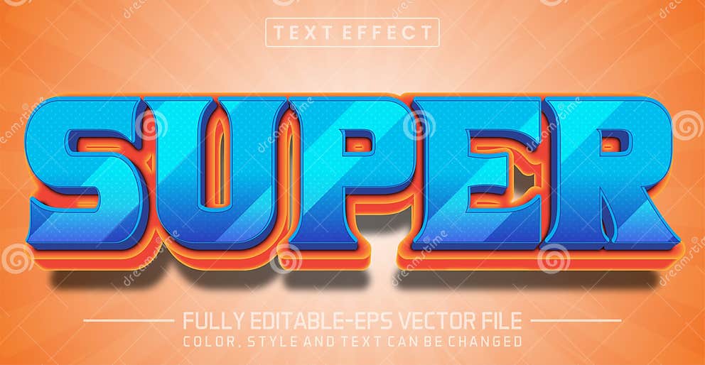 Editable Super Text Style Effect - Text Style Concept Stock Vector ...