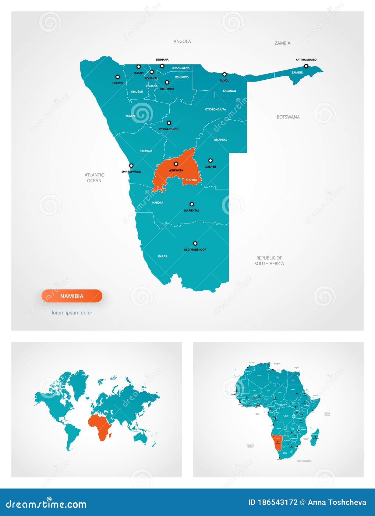 Namibia Information Map. Vector Illustration | CartoonDealer.com #102176116