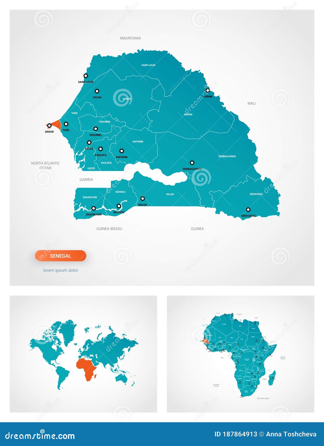Editable Template Of Map Of Senegal Cartoon Vector | CartoonDealer.com ...