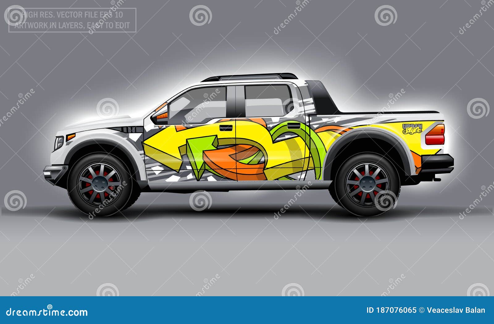 Editable Template for Wrap SUV with Abctract Graffiti Arrows Decal. Hi ...