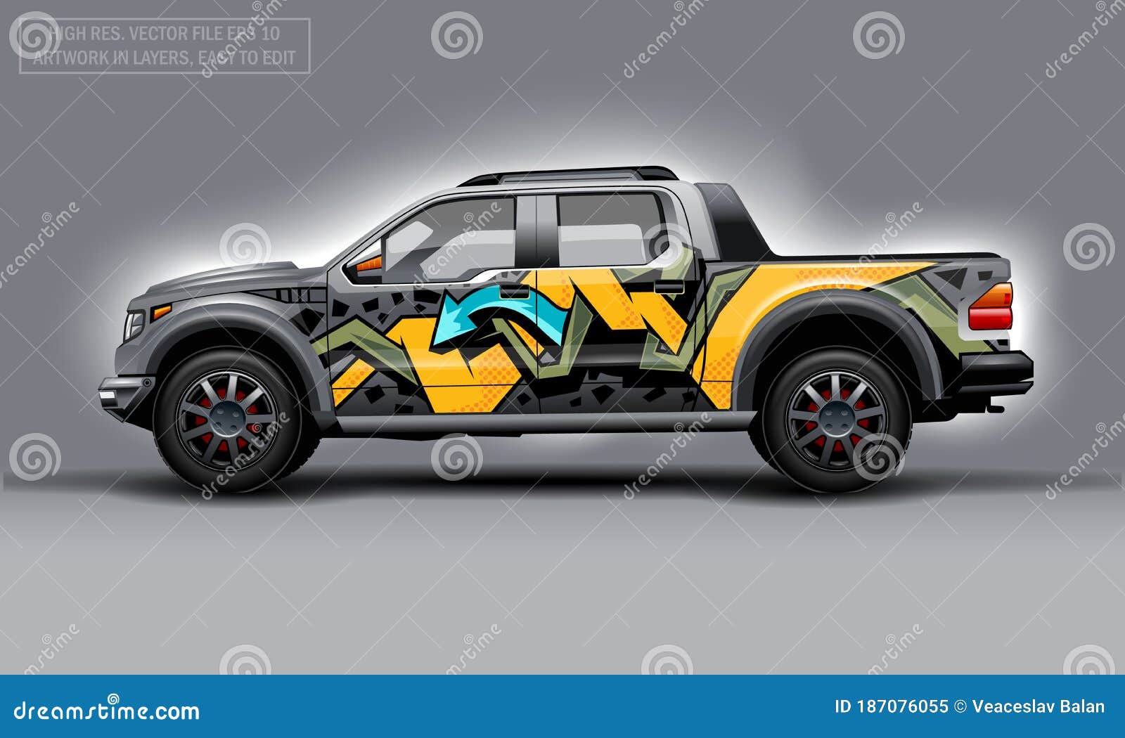 Editable Template for Wrap SUV with Abctract Graffiti Decal. Hi-res ...