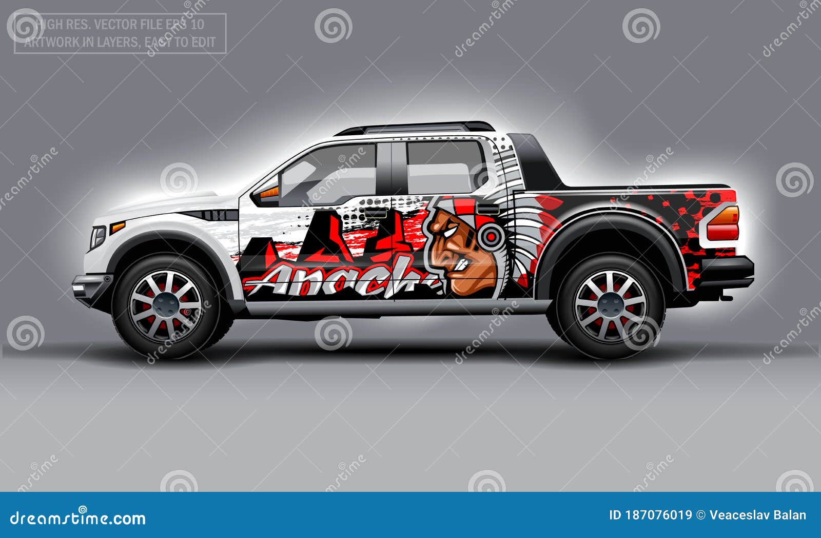 Editable Template for Wrap SUV with Indian Profile Man Decal. Hi-res ...