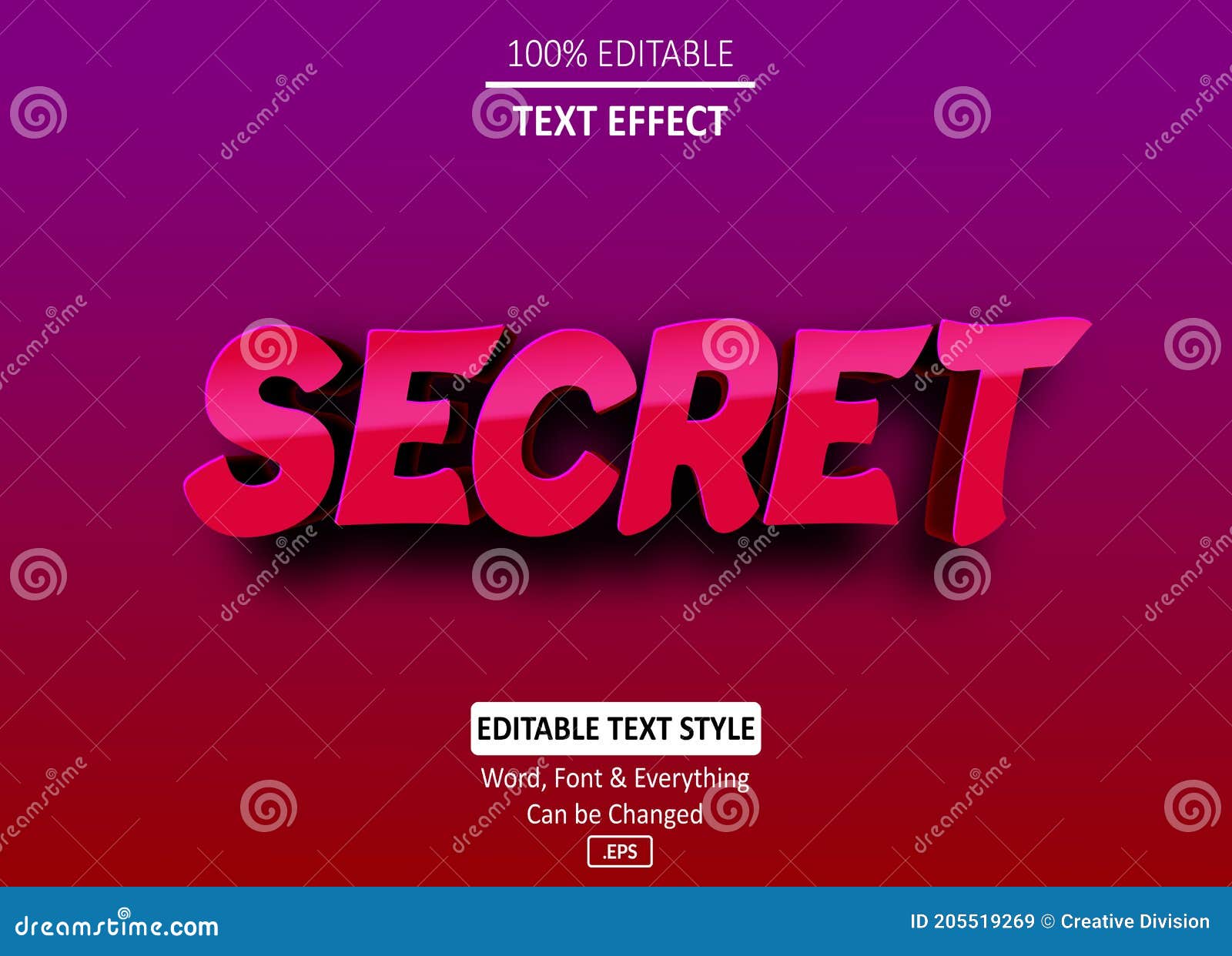 Secret Editable Text Effect Cartoon Vector | CartoonDealer.com #205519269