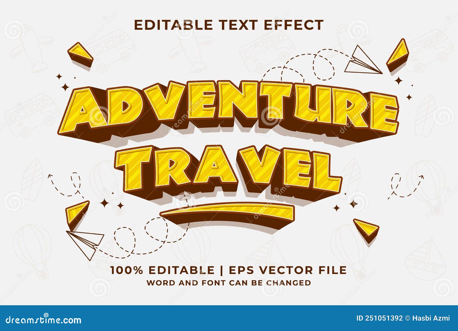 Editable Text Effect Adventure Travel 3d Cartoon Template Style Premium ...