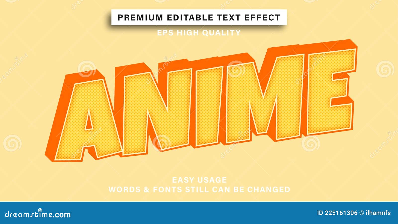 Editable text effect anime stock vector. Illustration of poster - 225161306
