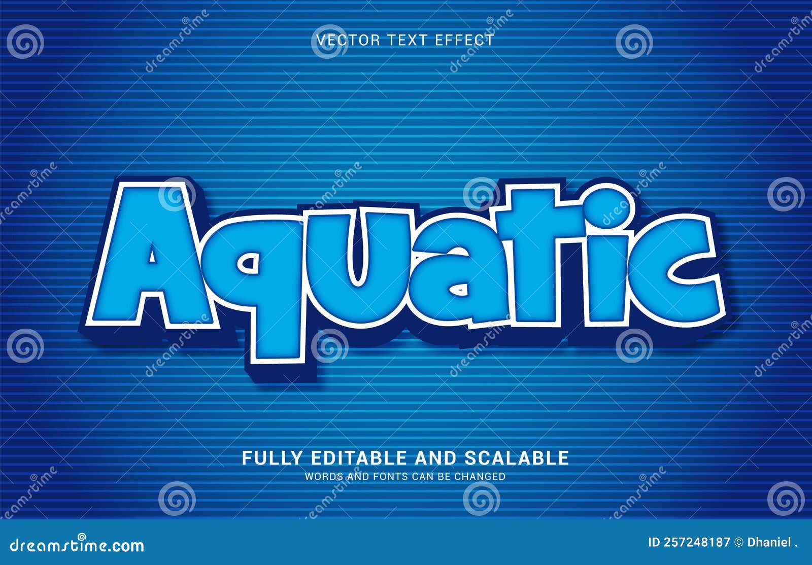Editable Text Effect, Aquatic Style Stock Illustration - Illustration ...