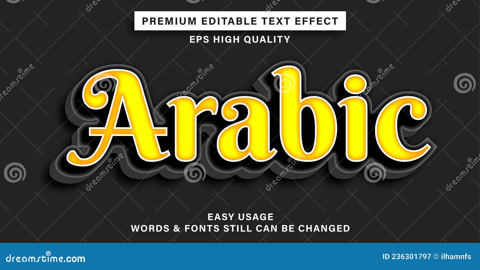 Editable Arabic Text Effect. Cartoon Vector | CartoonDealer.com #341310435