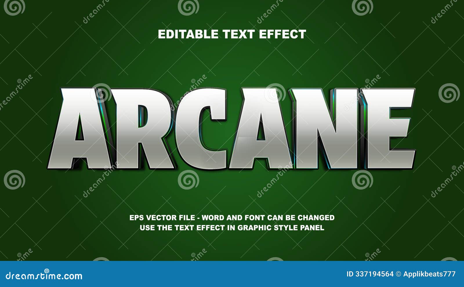 Editable Text Effect Arcane 3D Vector Template Stock Vector ...