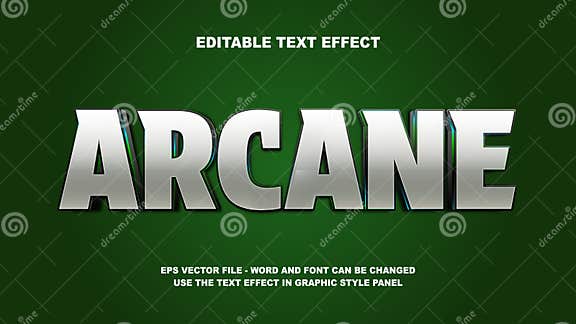 Editable Text Effect Arcane 3D Vector Template Stock Vector ...
