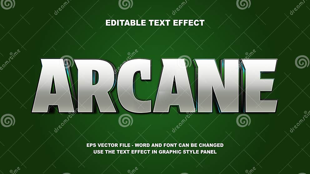 Editable Text Effect Arcane 3D Vector Template Stock Vector ...