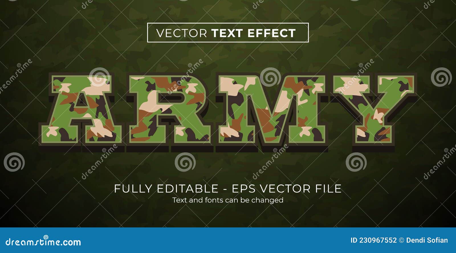 Editable Text Effect Army Style Stock Vector - Illustration of fresh ...