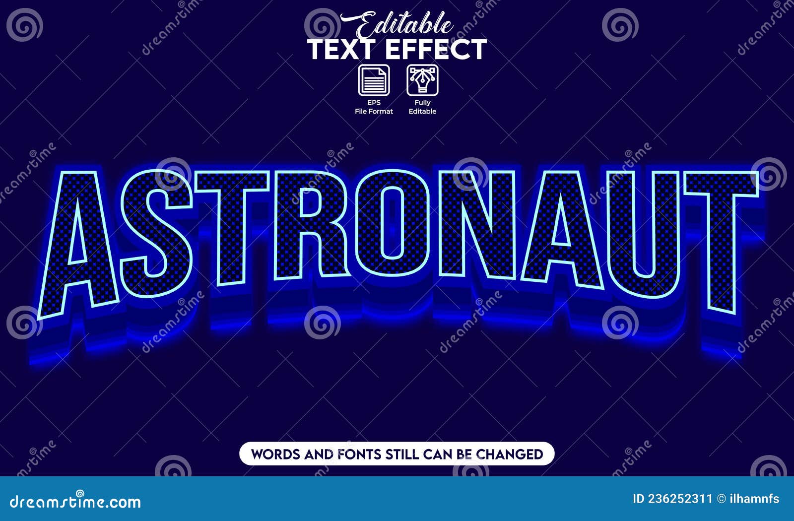 Editable Text Effect Astronaut Stock Vector - Illustration of symbol ...