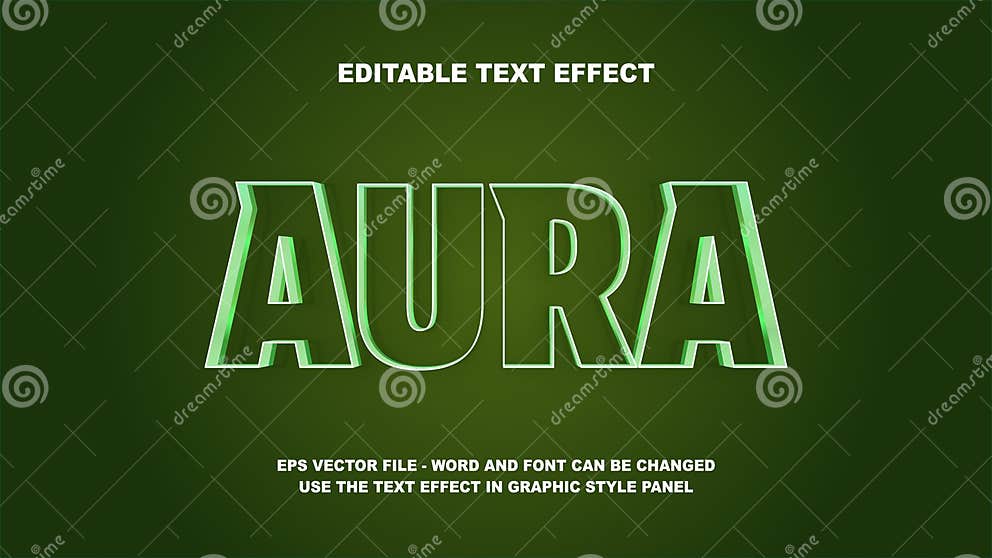 Editable Text Effect Aura 3D Vector Template Stock Vector - Illustration of abstract, effect ...