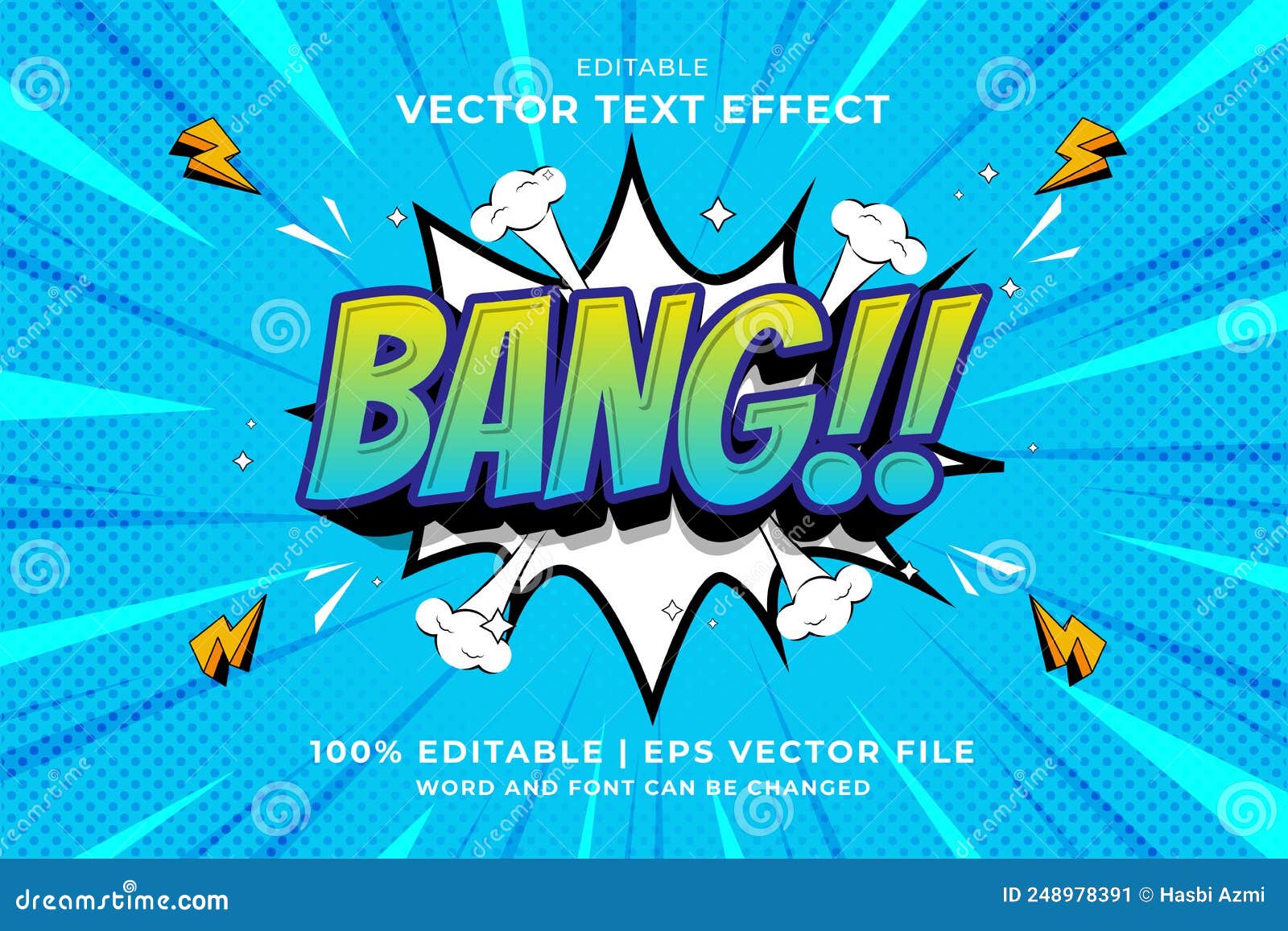 Editable Text Effect Bang 3d Cartoon Comic Style Premium Vector Stock ...