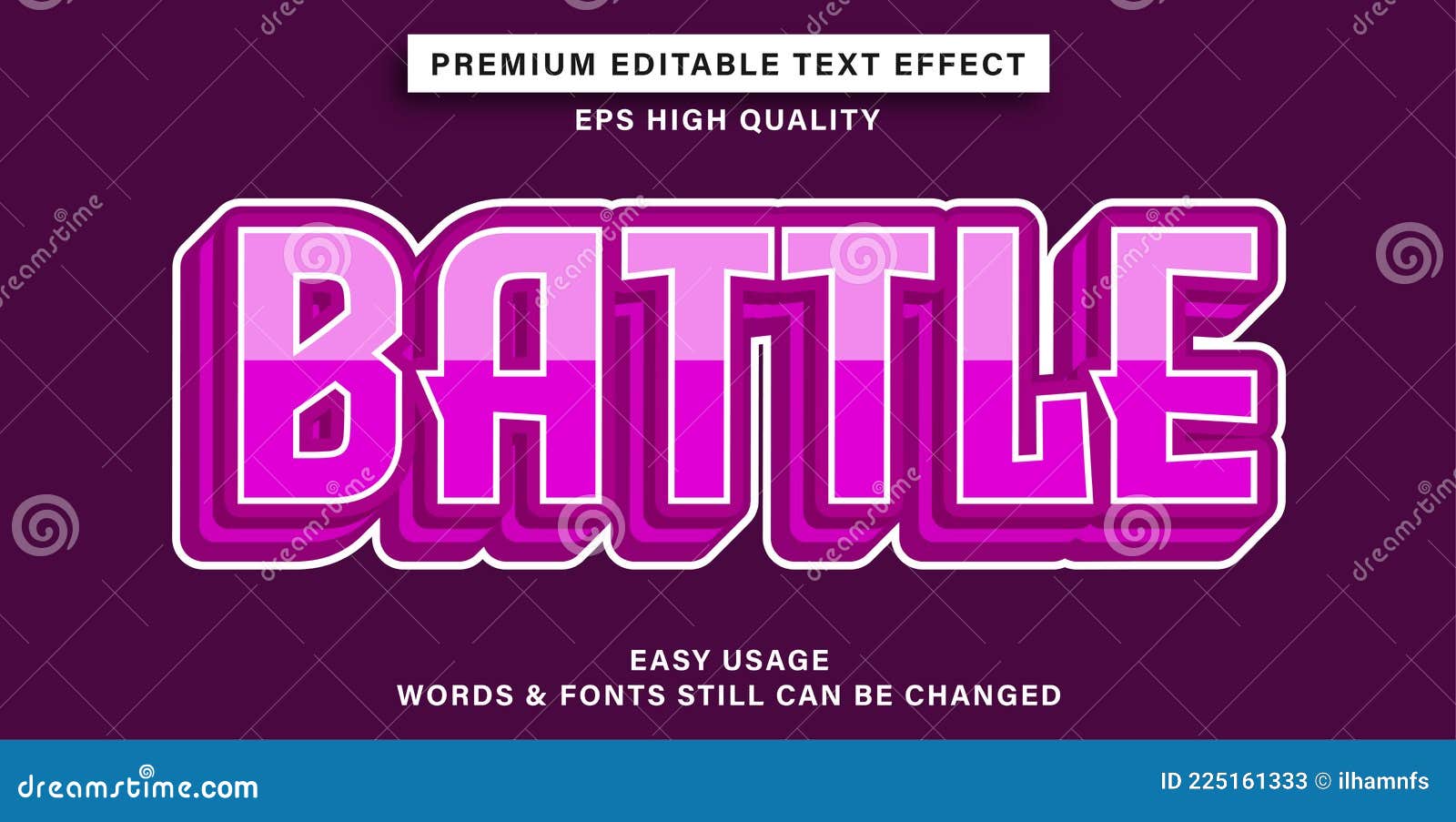 Editable Text Effect Battle Stock Vector - Illustration of editable ...