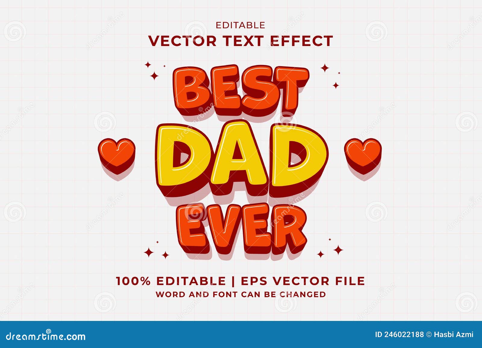 Editable Text Effect Best Dad 3d Cartoon Template Style Premium Vector ...