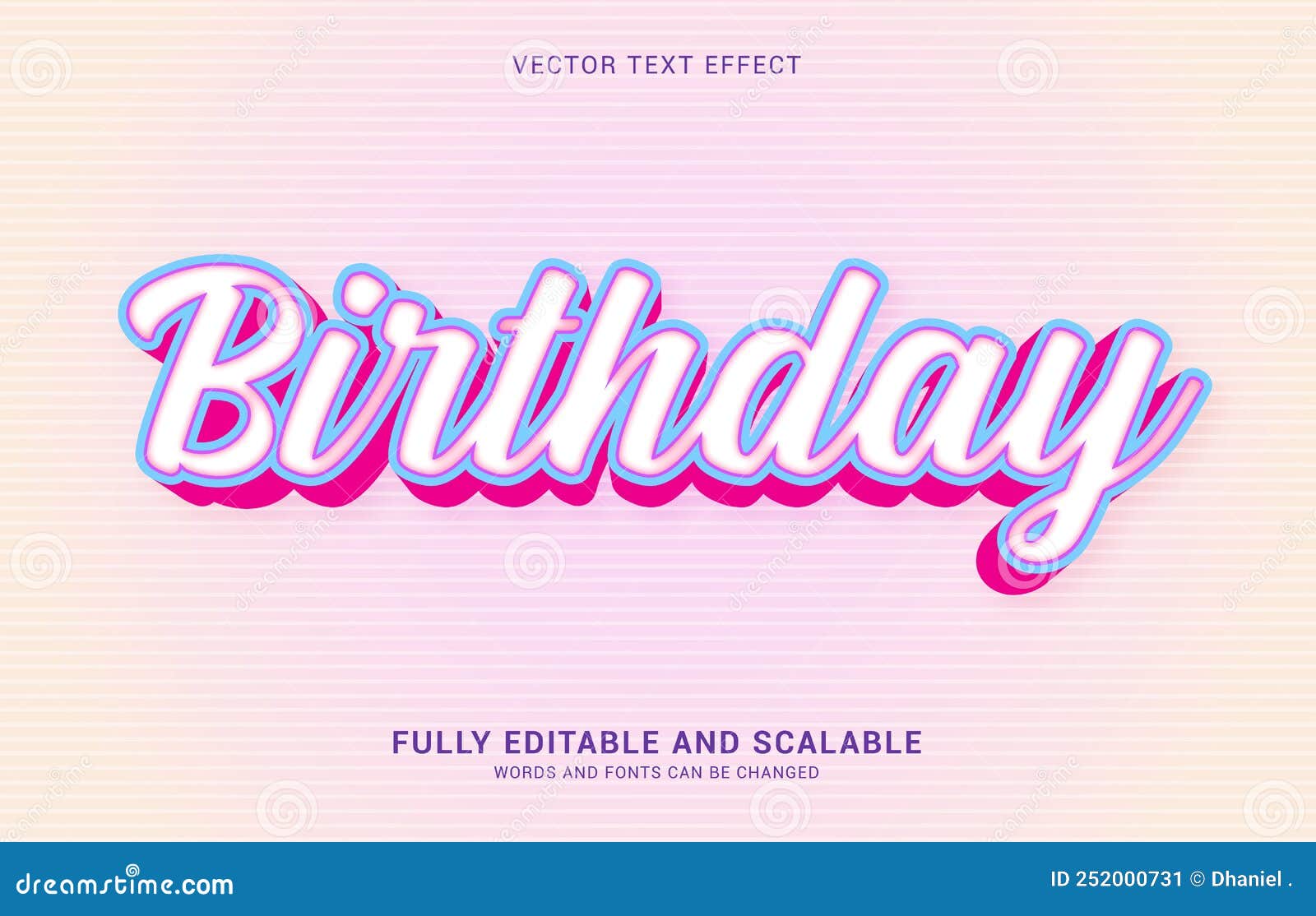 Editable Text Effect, Birthday Style Stock Vector - Illustration of ...
