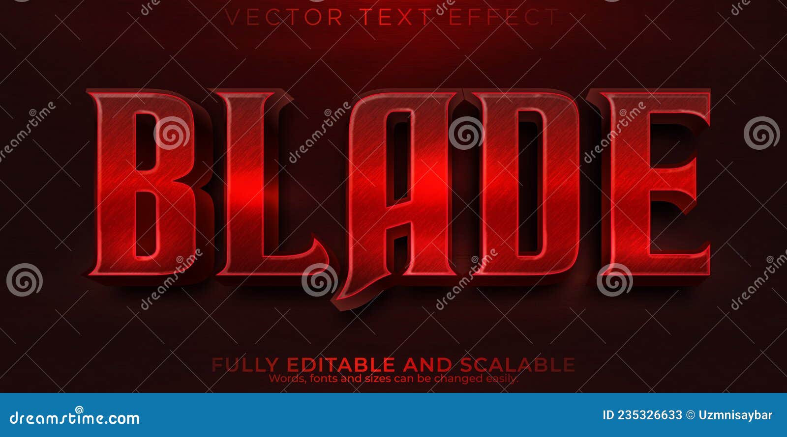 Editable Text Effect Blade, 3d Sword and Warrior Font Style Stock ...