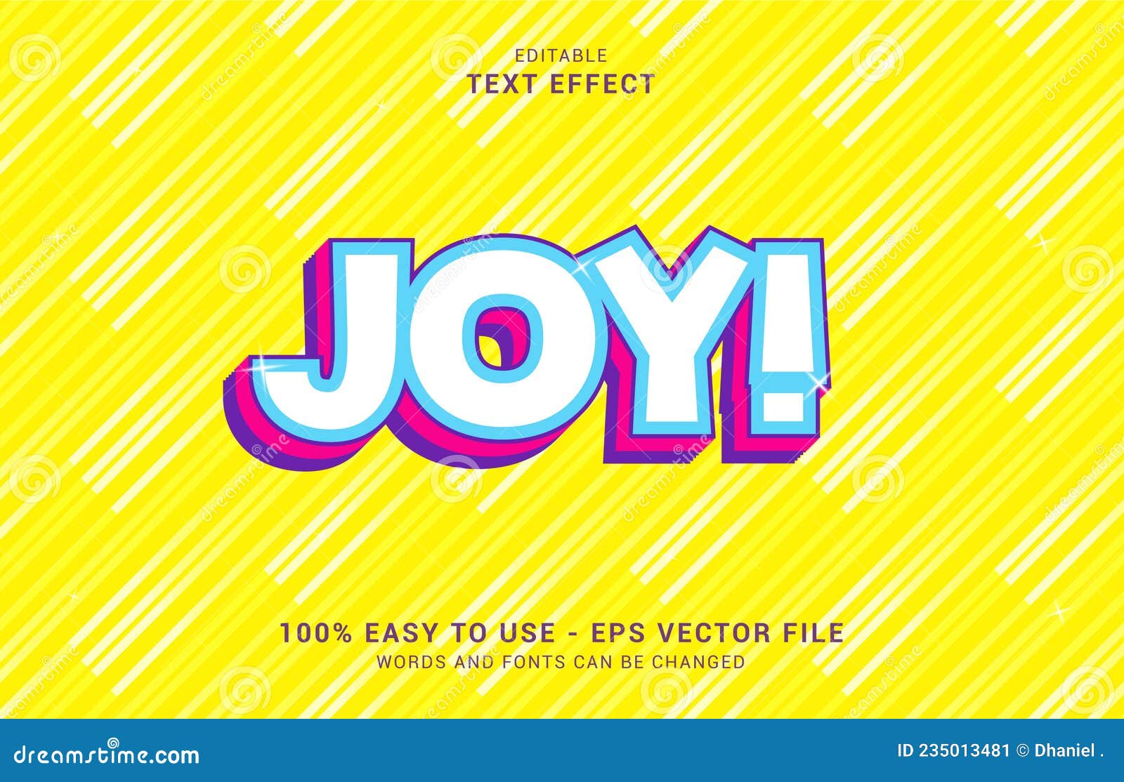 Editable Text Effect, Bold Joy Style Stock Vector - Illustration of ...
