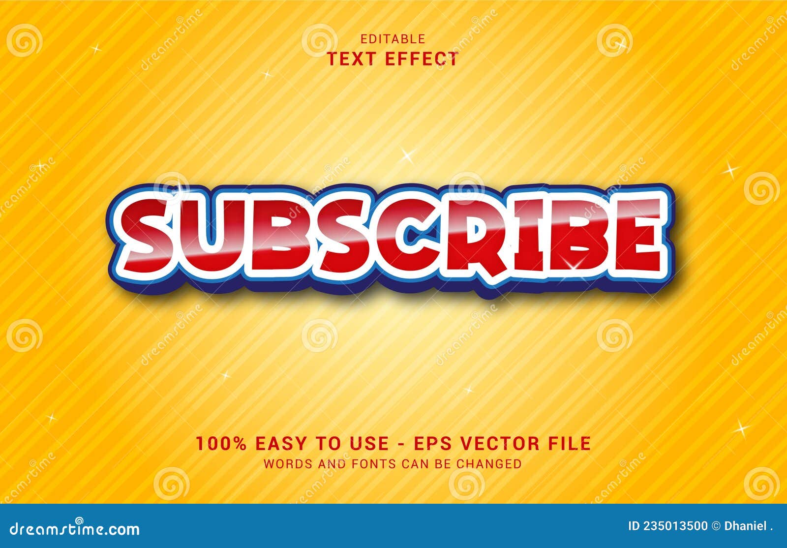 Editable Subscribe Text Effect In Luxury And Modern Style Eps File ...