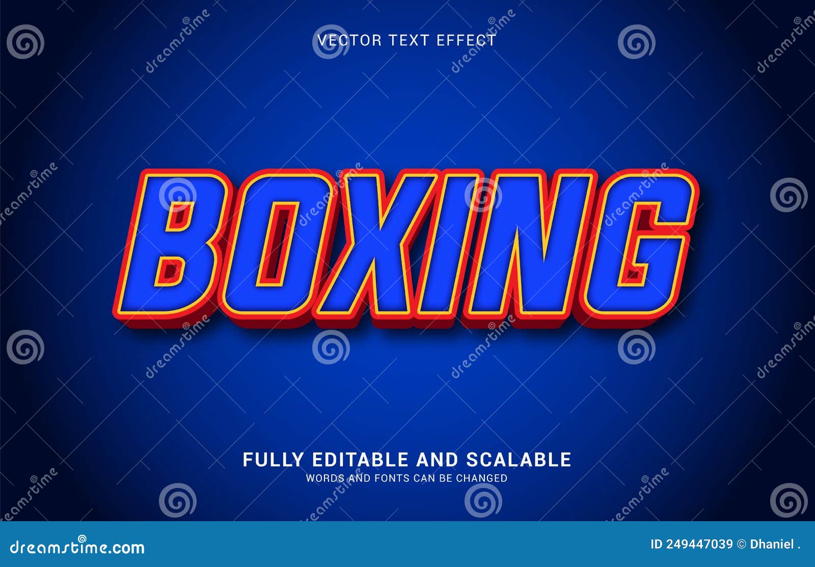 Editable Text Effect, Boxing Style Stock Vector - Illustration of ...