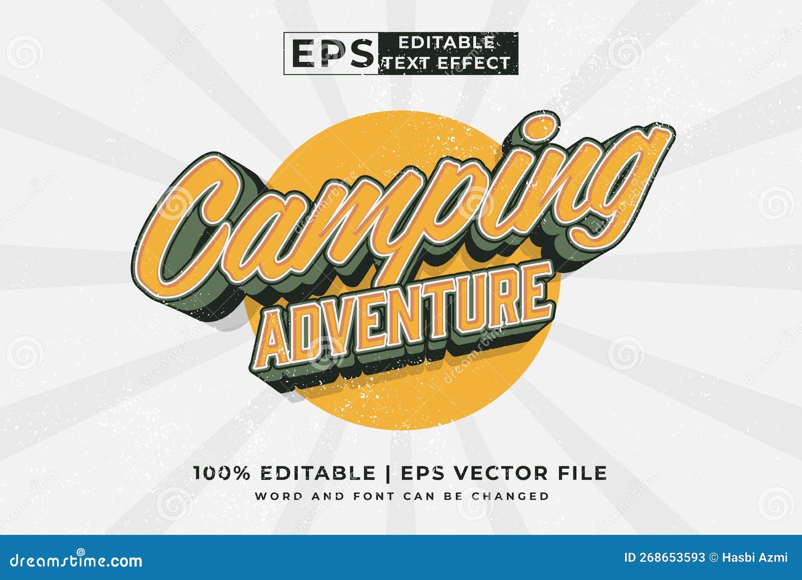 Editable Text Effect - Camping Adventure 3d Vintage Template Style ...