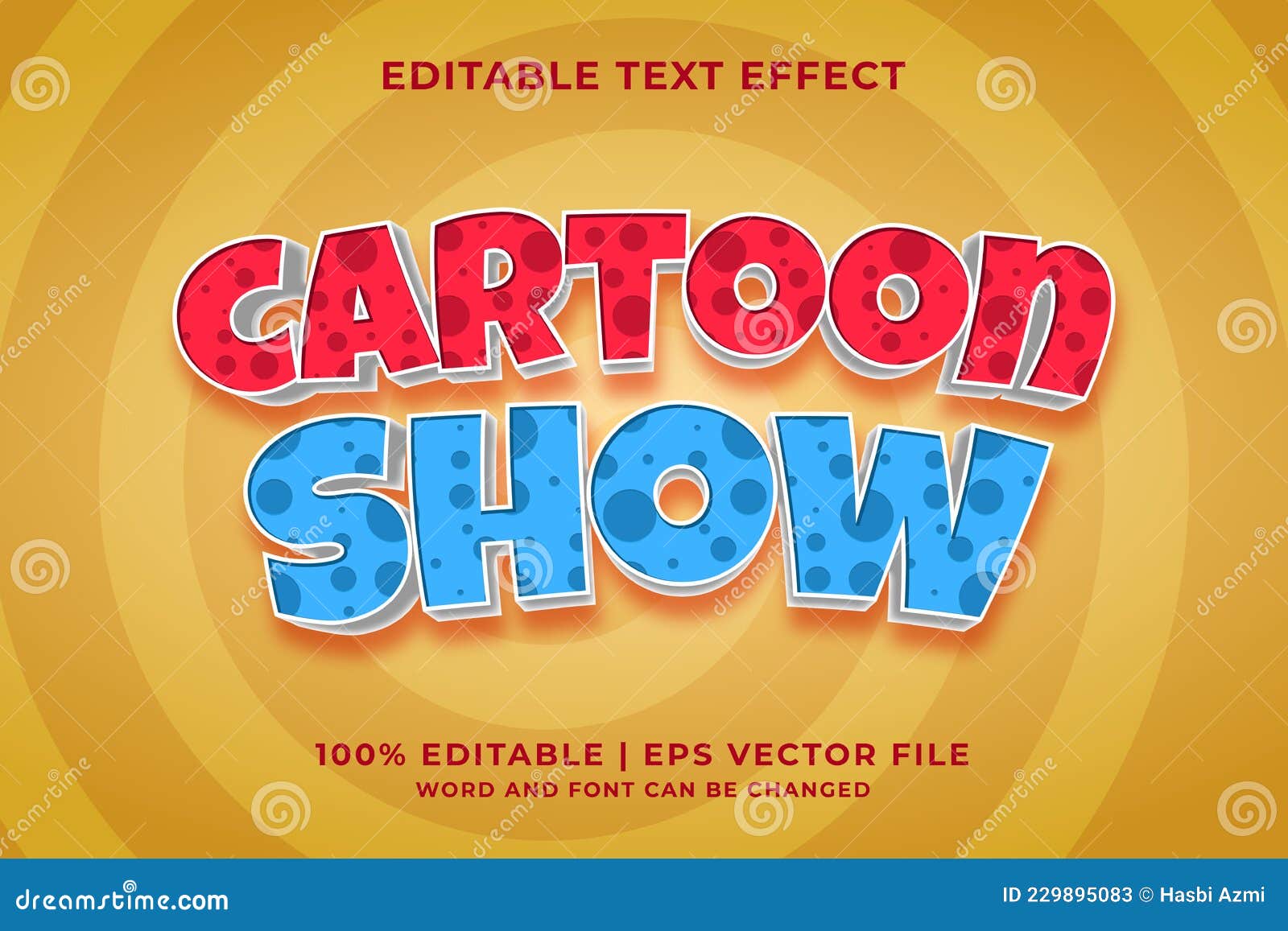 Editable Text Effect - Cartoon Show Template Style Premium Vector Stock ...
