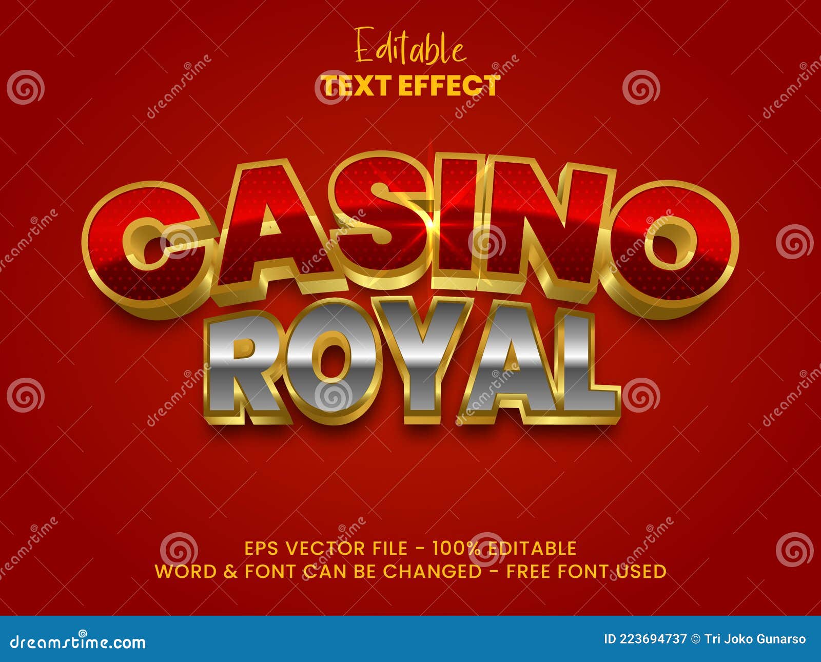 Editable Text Effect. Casino Royal Text Effect Style Stock Vector ...