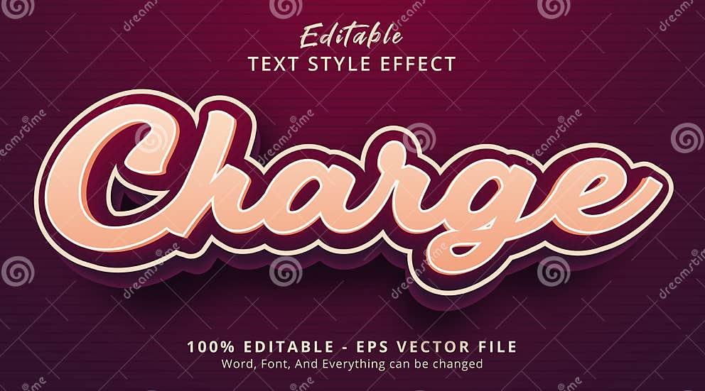 Editable Text Effect, Charge Text on Hand Lettering Style Effect Stock ...