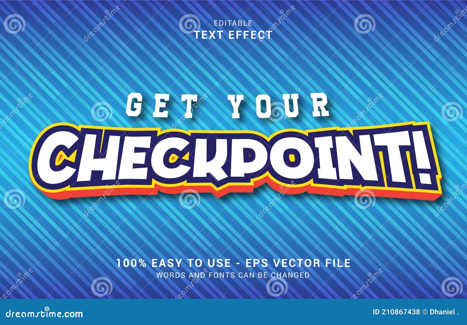 Editable Text Effect, Checkpoint Style Stock Vector - Illustration of ...