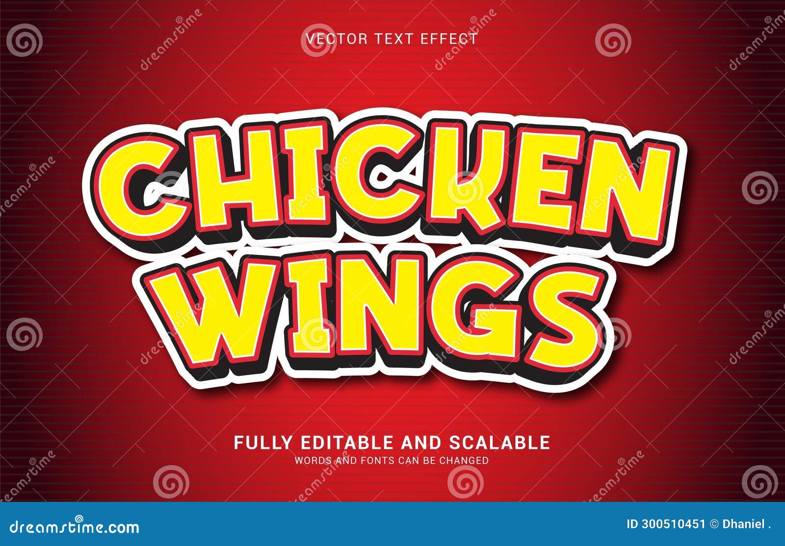 Editable Text Effect, Chicken Wings Style Stock Illustration ...