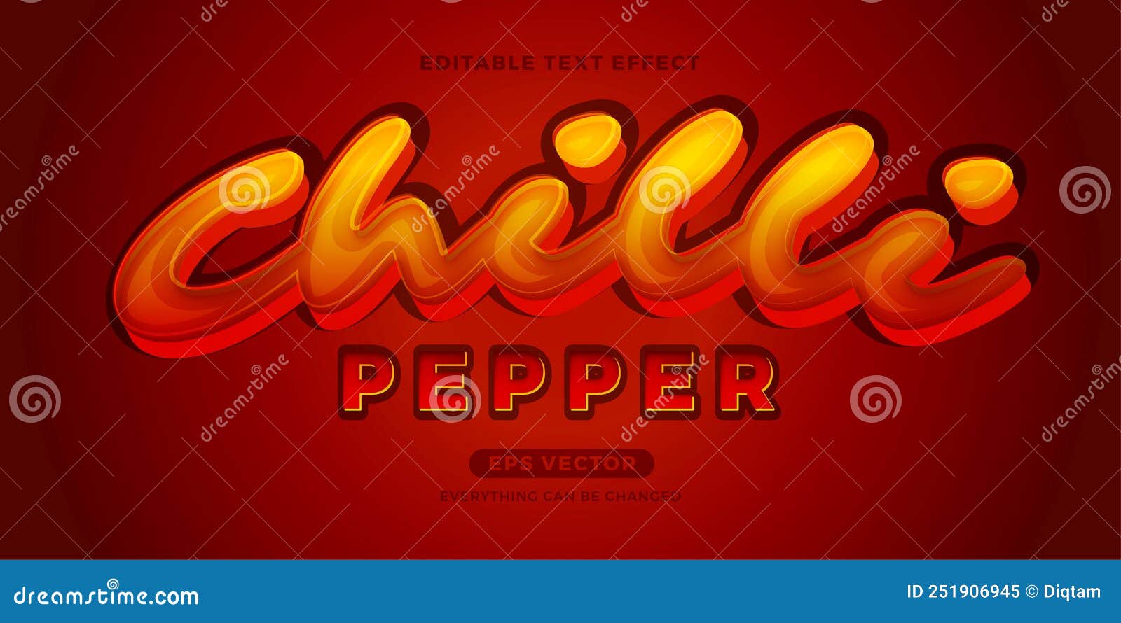 Editable Text Effect Chilli Pepper Style Stock Vector - Illustration of ...