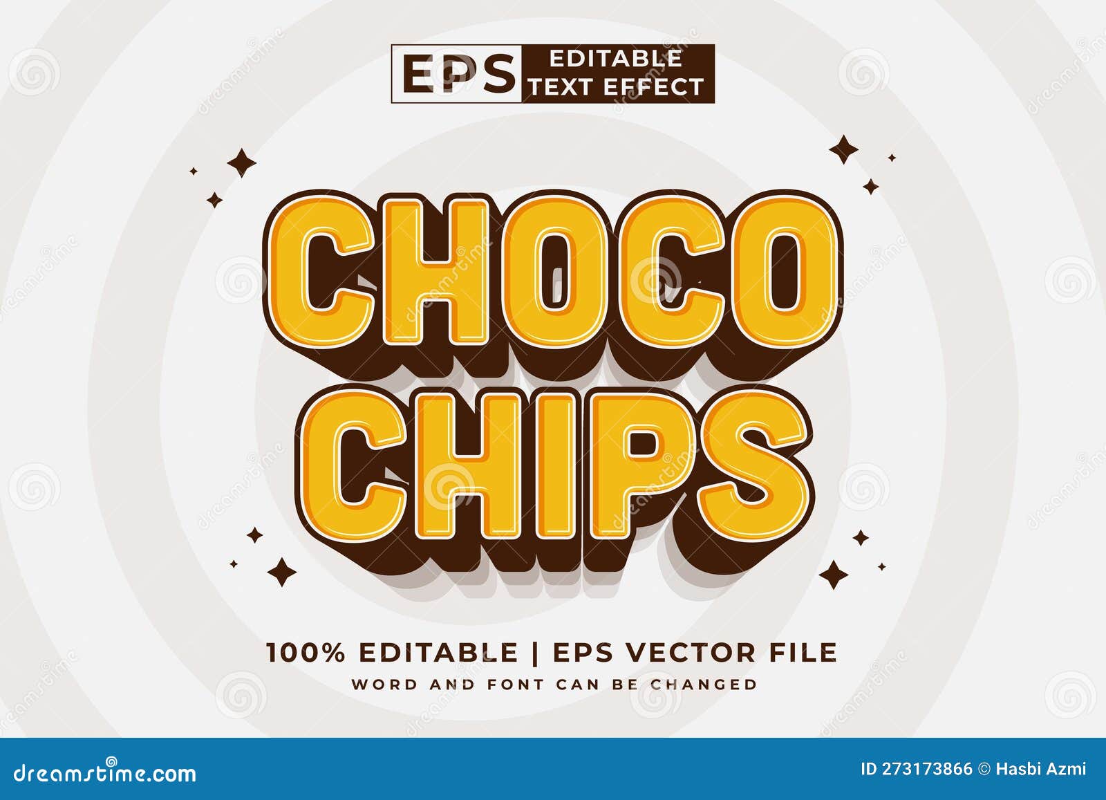 Editable Text Effect Choco Chips 3d Cartoon Cute Template Style Premium ...