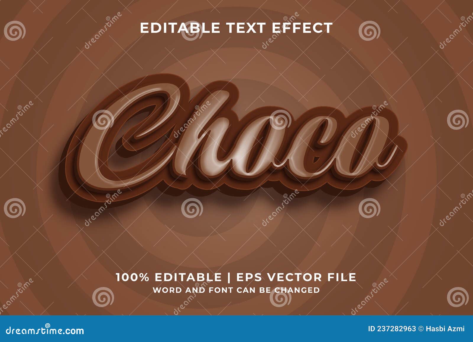 Editable Text Effect - Choco 3d Template Style Premium Vector Stock ...