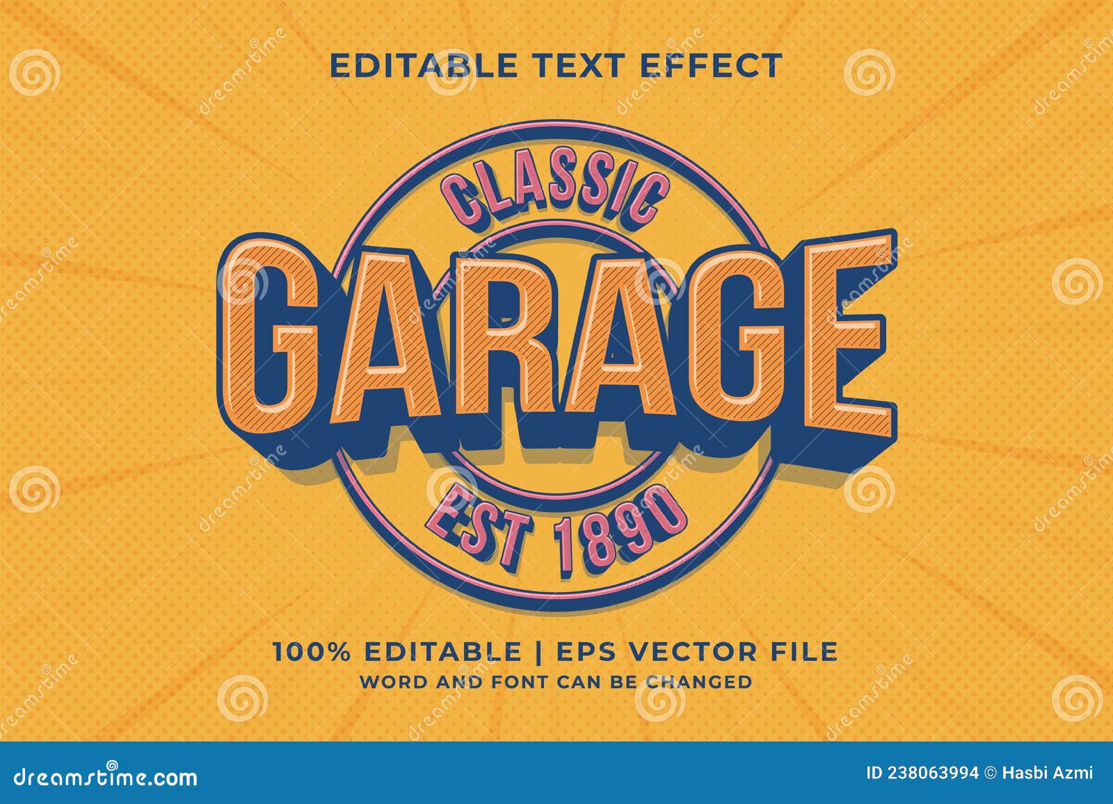 Editable Text Effect - Classic Garage Retro Template Style Premium ...
