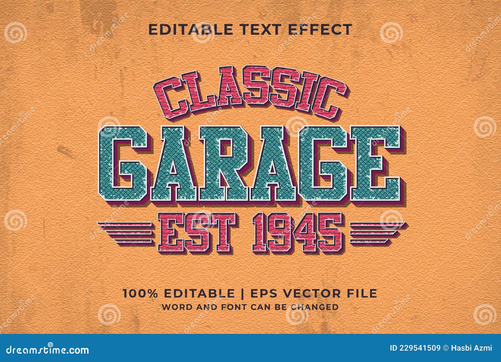Editable Text Effect - Classic Garage Template Retro Style Premium ...