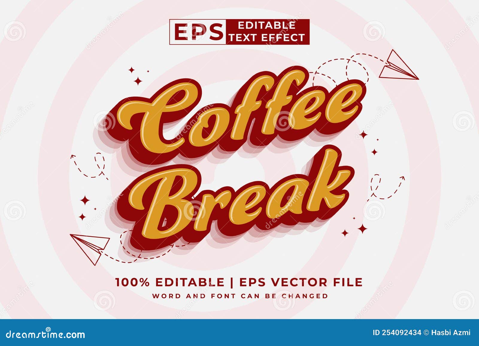 Editable Text Effect Coffee Break 3d Cartoon Template Style Premium Vector Stock Vector ...