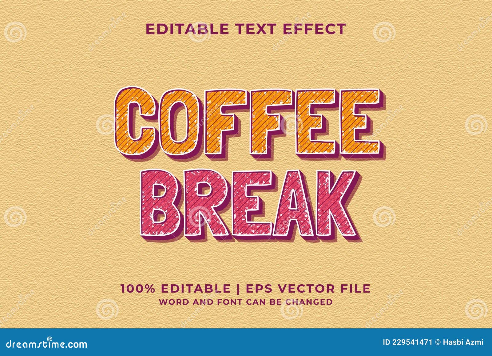Editable Text Effect - Coffee Break Template Retro Style Premium Vector Stock Vector ...