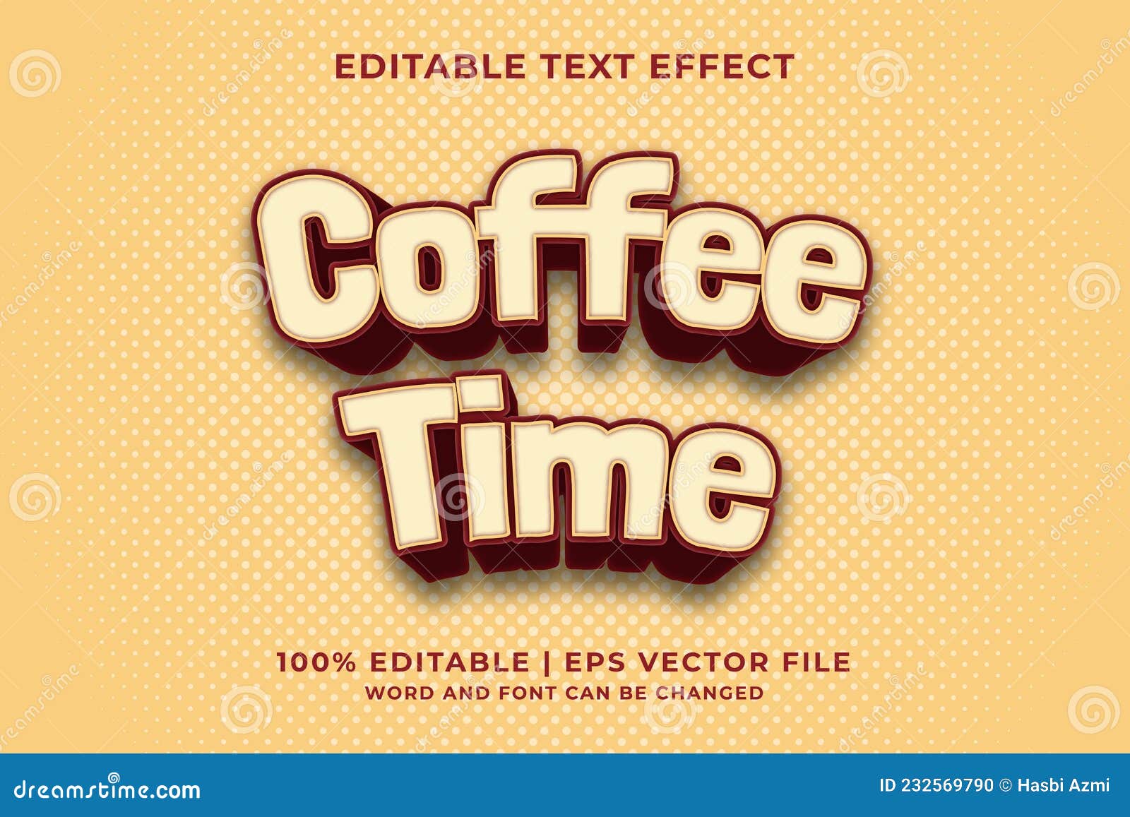 Editable Text Effect - Coffee Time 3d Template Style Premium Vector ...