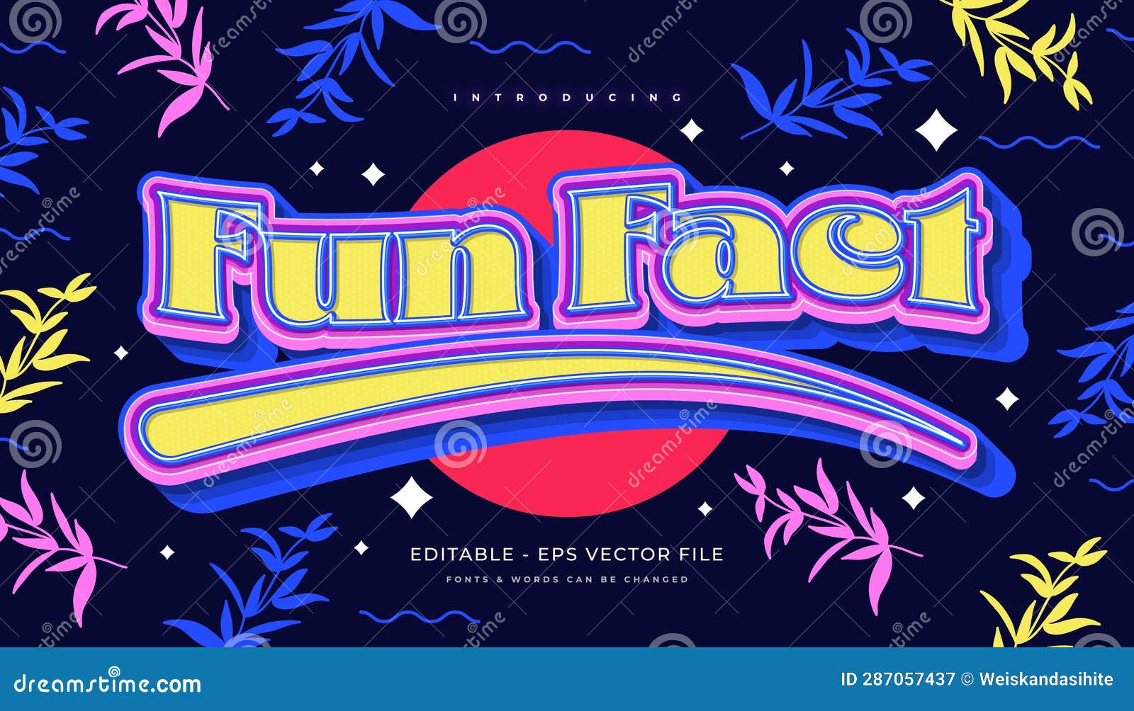 Editable Text Effect in Colorful 90s Retro Style. Comic Cartoon Text ...