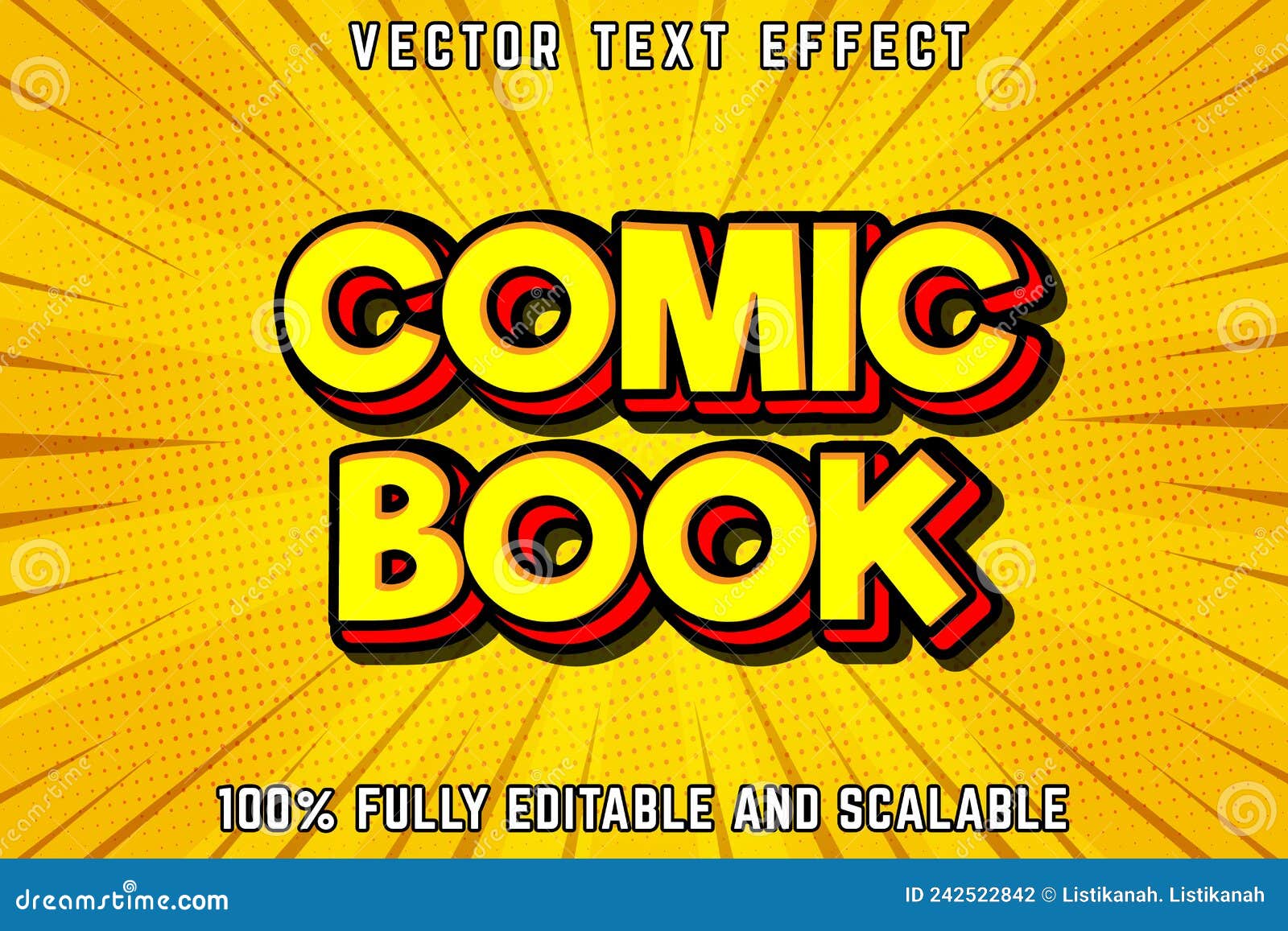 Editable Text Effect Comic Book with Comic Style Stock Vector ...