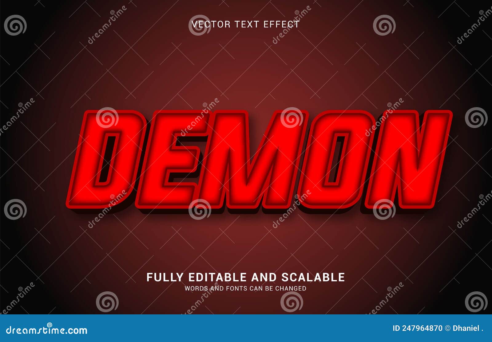 Editable Text Effect, Demon Style Stock Vector - Illustration of ...